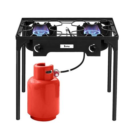 Zokop Ex72 Double Burner Outdoor Camp Stove Gas Cooker Portable Cast I