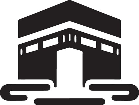Minimal Kaaba Logo Design Vector Icon Flat Symbol Silhouette 16