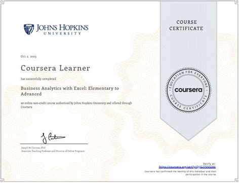 Successfully Completed Certification On Business Analytics On Coursera Aditya Deshmukh