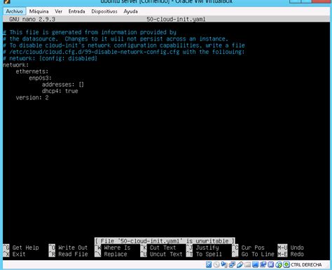 configurar ip ubuntu server virtual box metric
