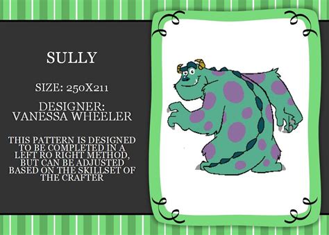 Sully Graph Pattern Only With Written Instruction Etsy Sully Graph Pattern Only With Written Instruction Etsy