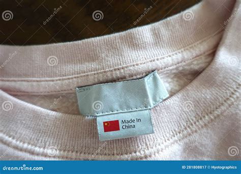 Made In China Label Of T Shirts Stock Image Image Of Flag Fashion