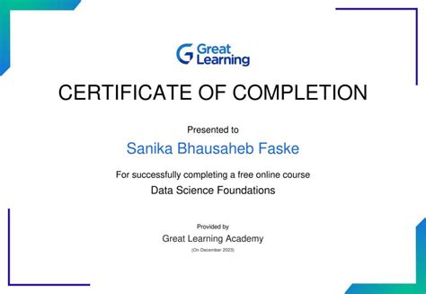 Sanika Faske On Linkedin Greatlearningacademy Greatlearning Glacertificate Certificate