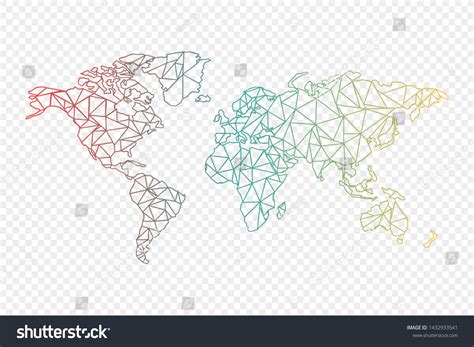 World Map Grid On Transparent Background Stock Vector Royalty Free