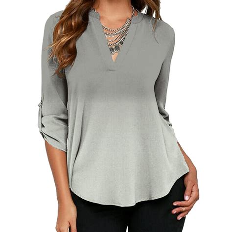 Ukap Sexy V Neck T Shirt For Women Plus Size Loose Casual Chic