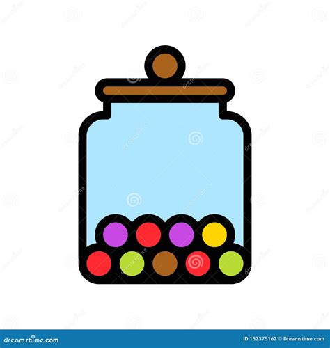 Candy Jar Vector Illustration Filled Style Icon Editable Outline