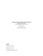 3 Synthesis Of Aspirin Synthesis Of Aspirin Qualitative Analysis And Yield Thursday June 16