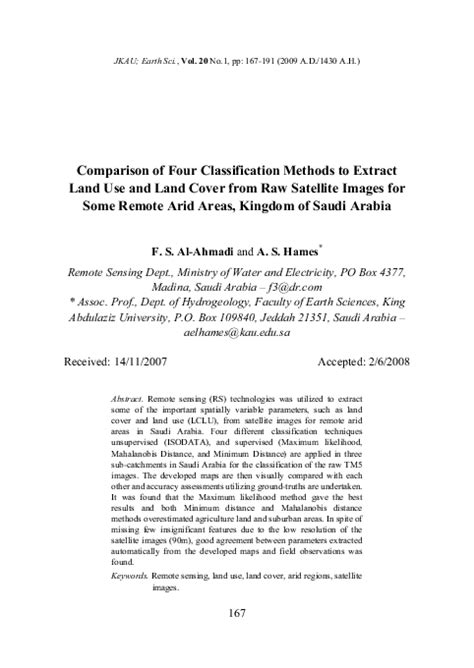 Pdf Comparison Of Four Classification Methods To Extract Land Use And Land Cover From Raw