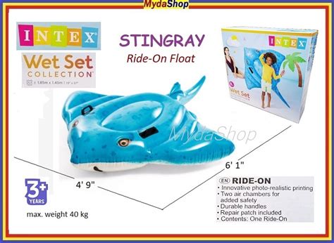 INTEX Swimming Pool Ride On Float STINGRAY Pelampung Besar Sports