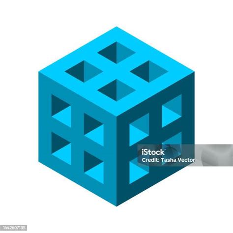 아이소메트릭 3d 큐브 로고 디자인 서식 파일입니다 건설 건축 건축 사업 구멍에 대한 스톡 벡터 아트 및 기타 이미지 구멍 상자 등측투영법 Istock
