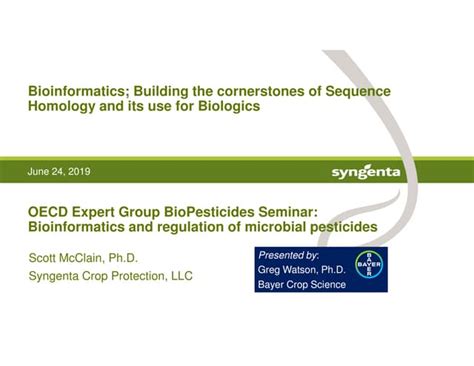 Bioinformatics Building The Cornerstones Of Sequence Homology And Its Use For Biologics Oecd