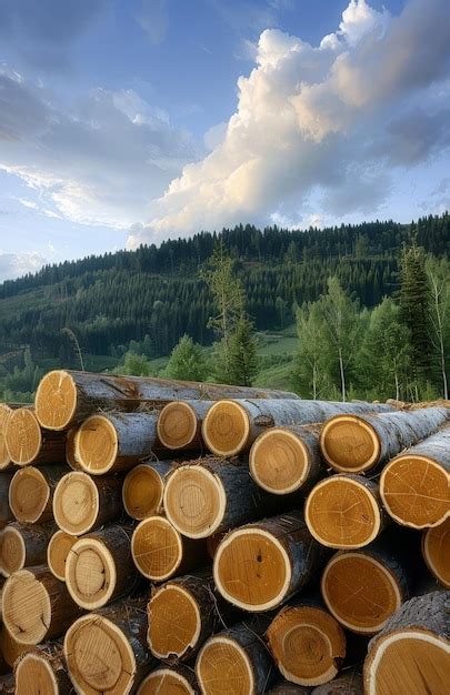 Premium Photo Pile Of Logs On Field