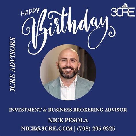 3cre Commercial Real Estate On Linkedin Happy Birthday Nick Wishing A