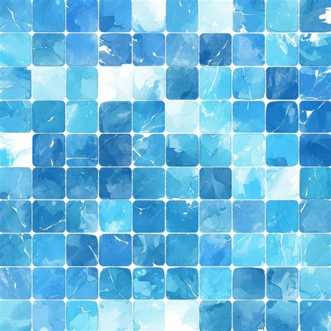Blue Mosaic Tile Pattern Premium Ai Generated Image
