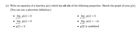 Solved C Write An Equation Of A Function G X Which Has Chegg Com