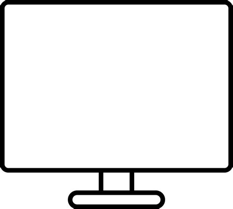 Line Vector Icon Monitor Computer Outline Vector Icon On White Background Vector Art