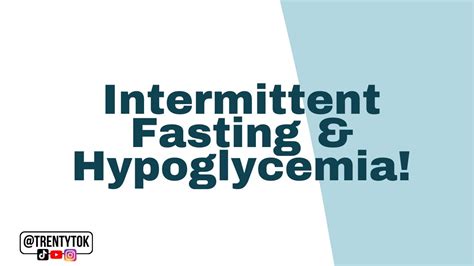 Intermittent Fasting And Hypoglycemia Youtube