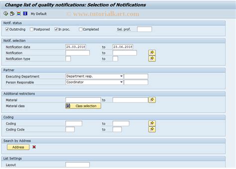 Qm Sap Tcode Change List Of Quality Notifications