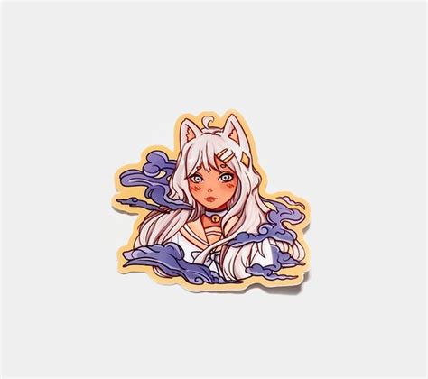 Cat Girl Vinyl Sticker Etsy