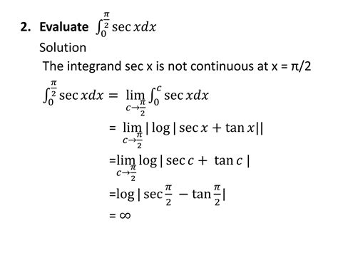 Improper Integral Of Second Kind Pptx