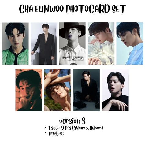 Astro Cha Eun Woo Photocard Pc Set Kpop Fanmade 9 Pcs Shopee Philippines