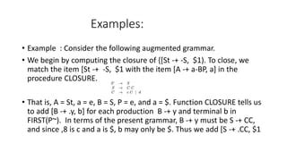 Compiler Design Lr Parsing Slr Lalr Clr Ppt