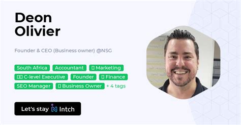 Deon Olivier Founder And Ceo Business Owner Nsg Intch