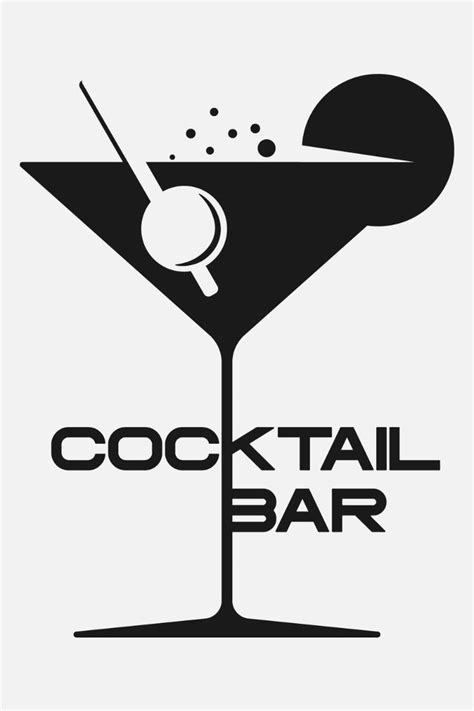Cocktail Bar Logo Design Alcohol Drink Icon Cocktail Glass Logotype