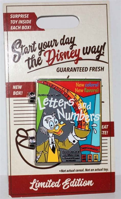 Disney Cereal Boxes Pin Professor Von Drakes Letters And Numbers