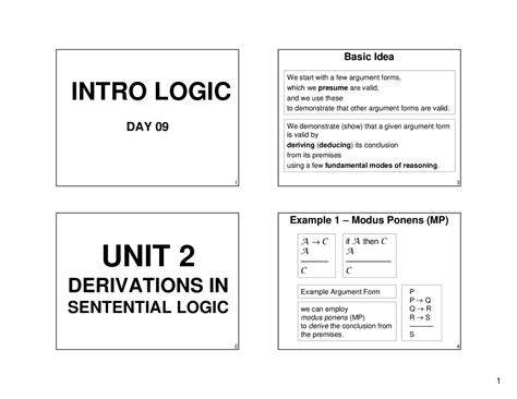 Derivation In Sentential Equations Of Logic Phil 110 Docsity