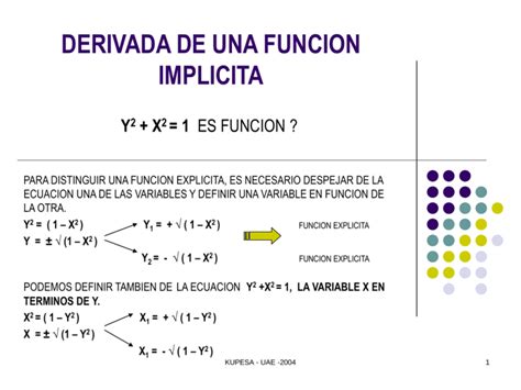 Derivada de una función implicita