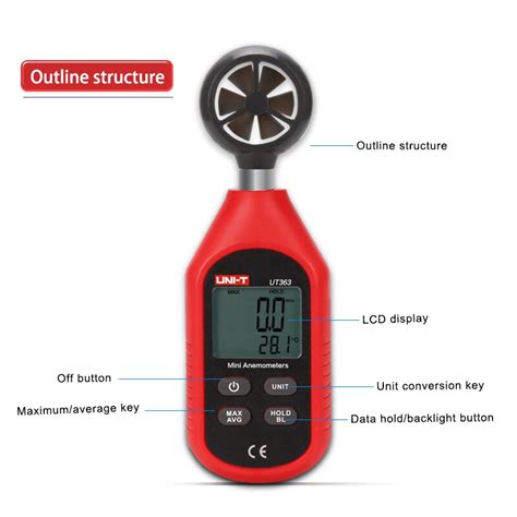 Digitale Wind Geschwindigkeit Meter Thermometer An Grandado