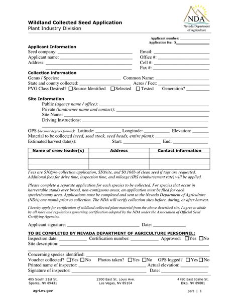 Nevada Wildland Collected Seed Application Fill Out Sign Online And