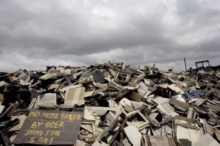 Piles Discarded Computer Monitors Dumping Hazardous Editorial Stock
