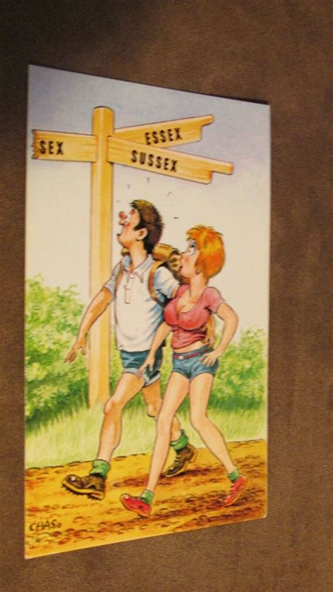 Bamforth Comic Humour Postcard Walking To Essex Sussex Or Just Sex