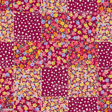 A Simple Patchwork Of Cute Floral Patterns Stock Illustration Download Image Now Patchwork