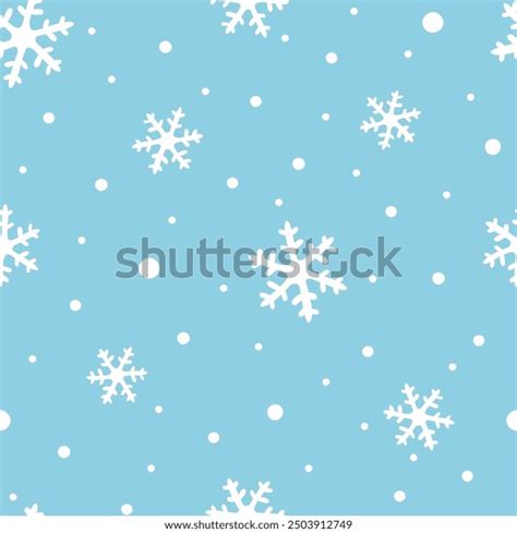 Snowflake Seamless Pattern Design Background Wallpaper Stock Vector