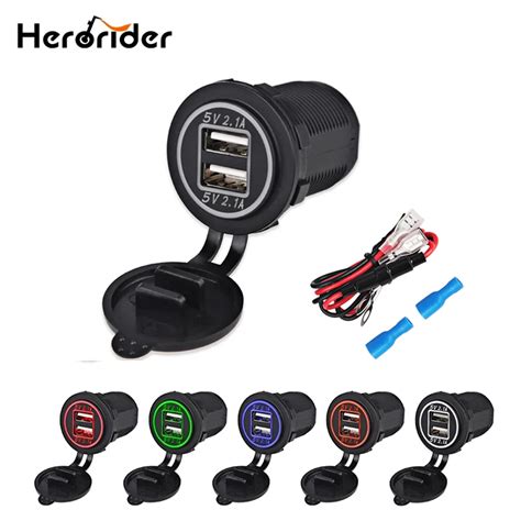 Auto Usb Stopcontact A Autolader Dual Socket Adapter Motorfiets Usb Oplader Sigaret