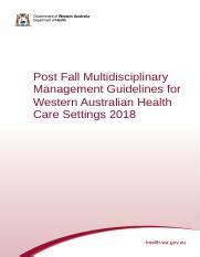 WA Post Fall Guidelines Final WORD Docx Post Fall Multidisciplinary Management Guidelines