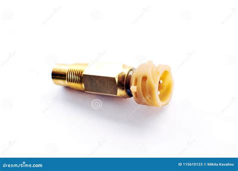 Fluid Temperature Sensor On Isolated Stock Image Image Of Spiral