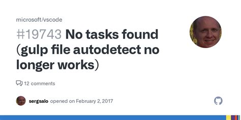 no tasks found gulp file autodetect no longer works · issue 19743