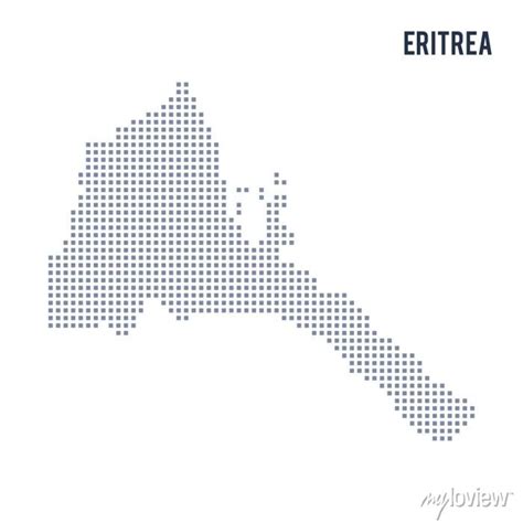 Vector Pixel Map Of Eritrea Isolated On White Background Wall