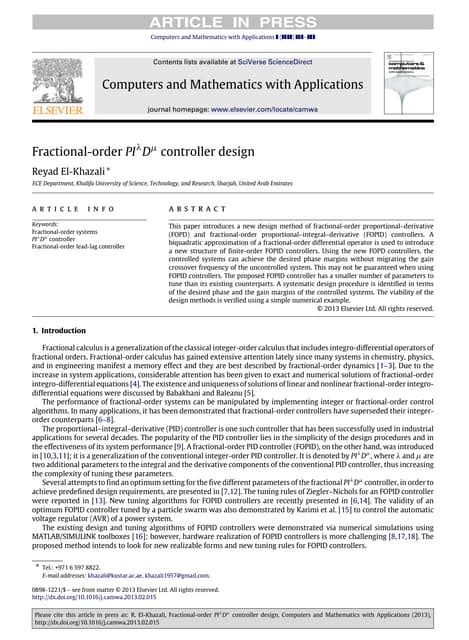 Closed Loop Step Response For Tuning Pid Fractional Order ﬁlter Controllers Pdf