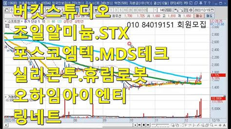 관심종목 버킷스튜디오 조일알미늄 STX 포스코엠텍 MDS테크 실리콘투 휴림로봇 오하임아이엔티 링네트 YouTube