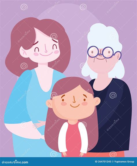 Abuela Madre E Hija Ilustración Del Vector Ilustración De Junto