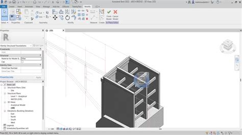 revit structure 2022 complete rc arch bridge modeling