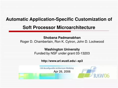 Ppt Automatic Application Specific Customization Of Soft Processor