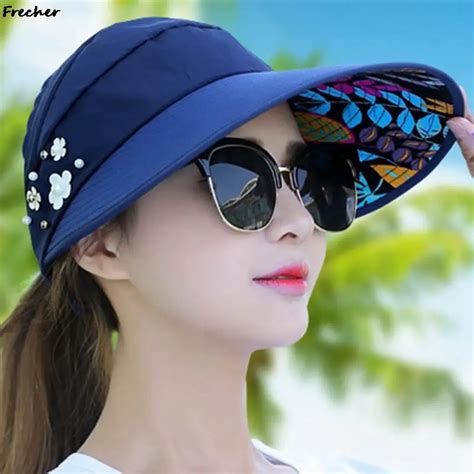 Chap U De Sol Dobr Vel Viseira De P Rola E Flor Para Mulheres Bon