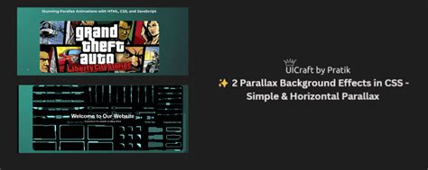 2 parallax background effects in css — simple and horizontal parallax