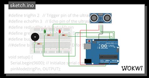 ultrasonic sensor Copy - Wokwi ESP32, STM32, Arduino Simulator